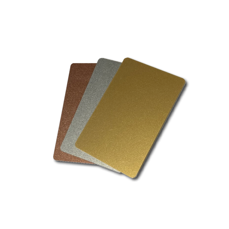 Lot de 100 cartes PVC bronze métallique, teintées dans la masse