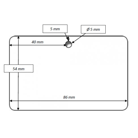 Cartes PVC perforées horizontales, format 86 x 54 mm, ép 0,76 mm
